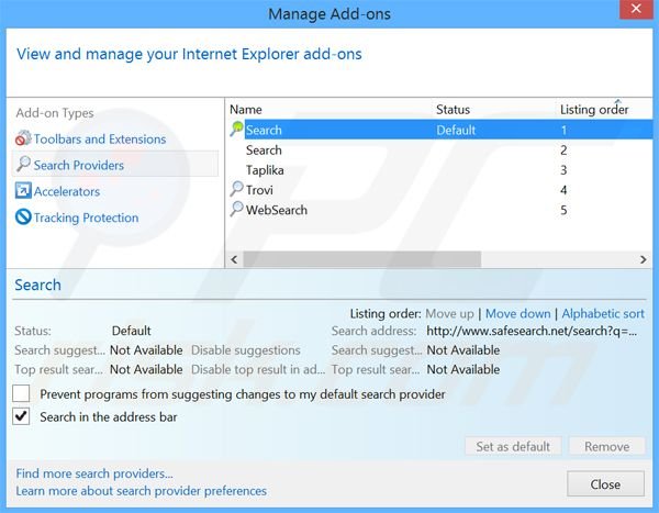 Comment se débarrasser de Redirection vers SafeSearch.net - guide de ...